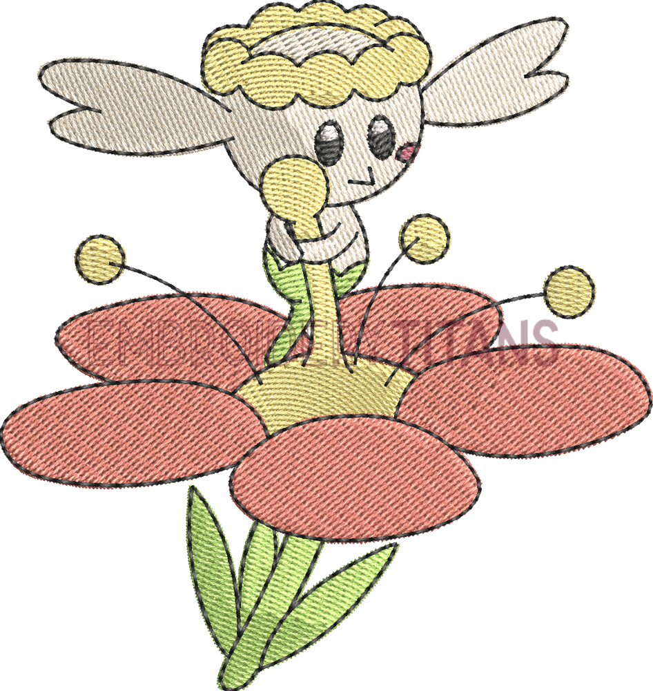 Flabébé Pokemon Free Machine Embroidery Design Download in PES, JEF ...